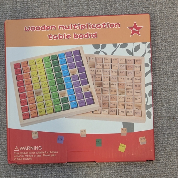 Learning Toy | Toys | Wooden Multiplication Board 7x7 Montessori Math ...